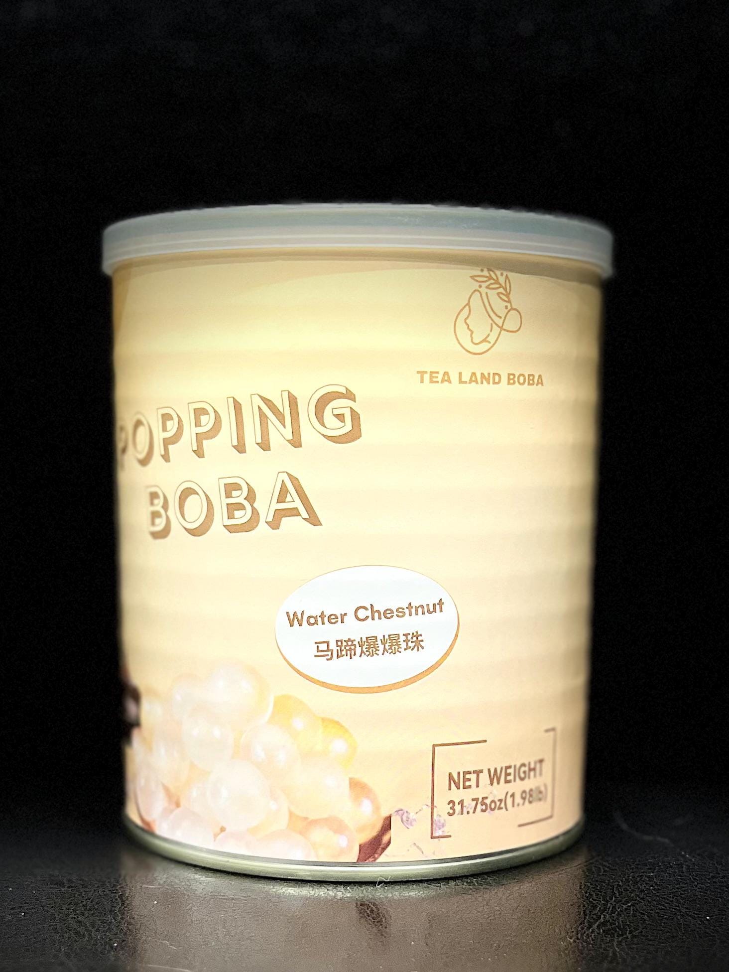 Tea Land Boba Water Chestnut Popping Boba 1.98lb / 0.9kg, Asian Popular ...