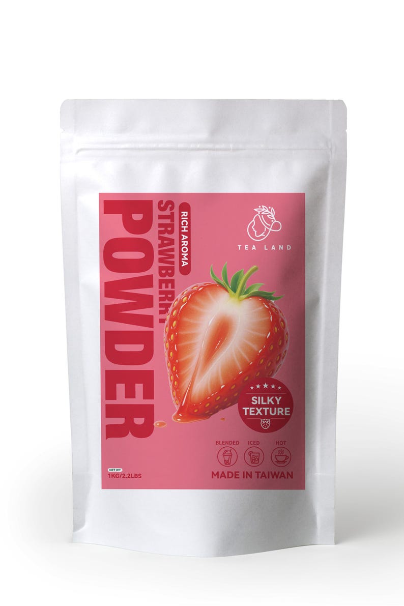 Strawberry Bubble Tea Powder Mix: Smoothie & Milk Tea Flavor (2.2lb/1kg ...
