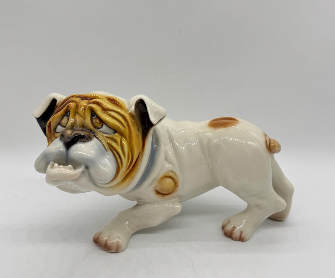 Guido Cacciapuoti Bulldog Figurine – 1950s Italian Art Deco Porcelain ...