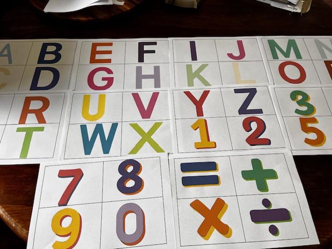 Alphabet & Number Learning Cards: Educational Game (digital Download ...