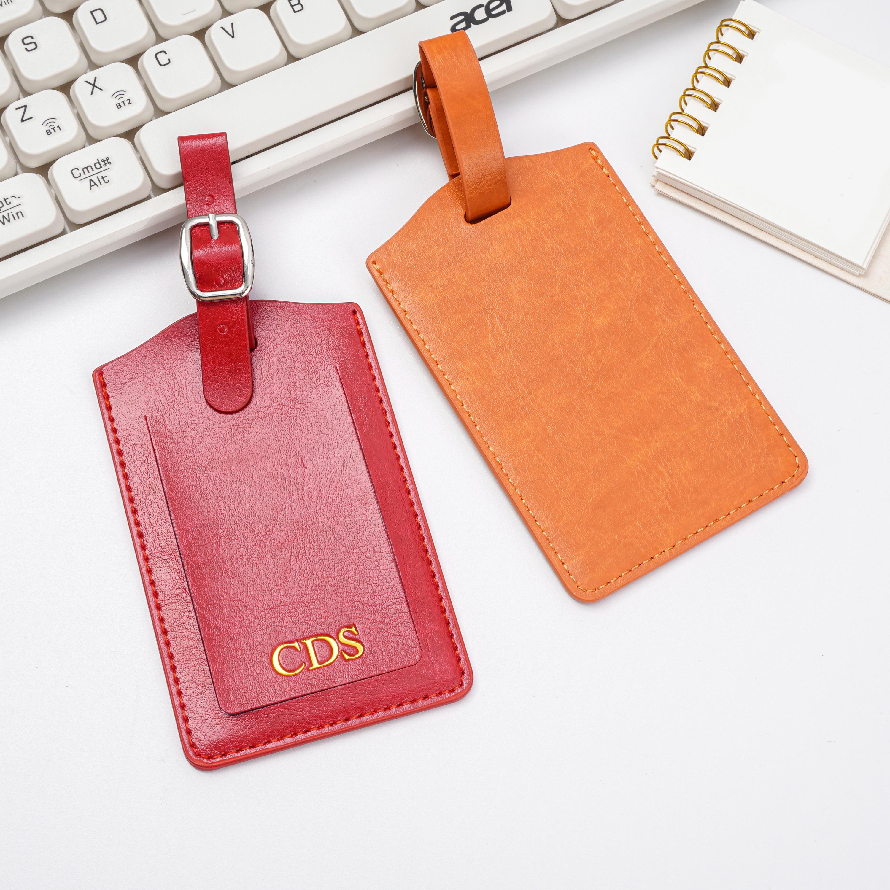 Custom Leather Luggage Tag, Embossed Initials Travel Tag, Best Man Gift ...