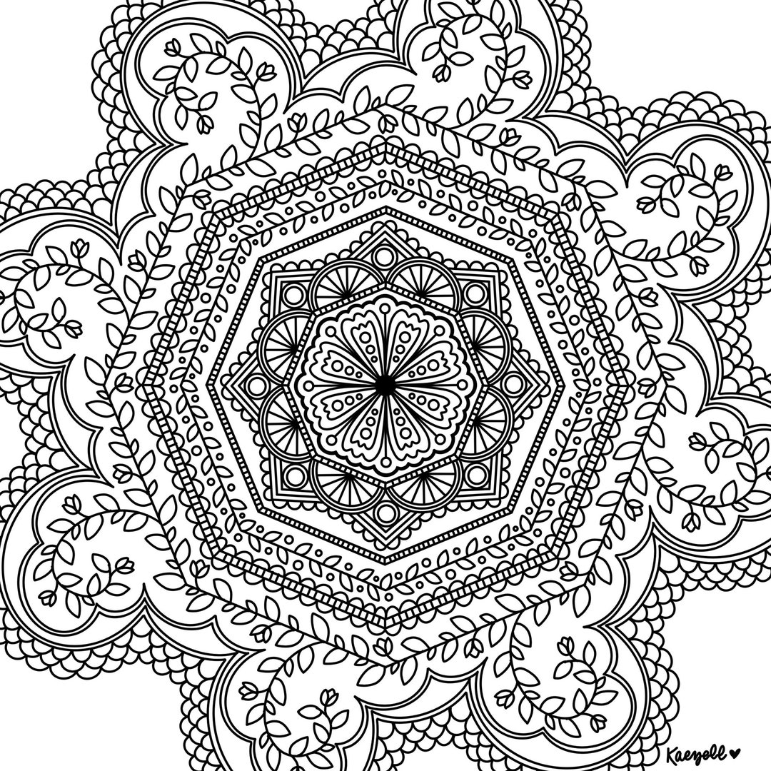 Mandalas and Geometric Floral Coloring Pages - Etsy