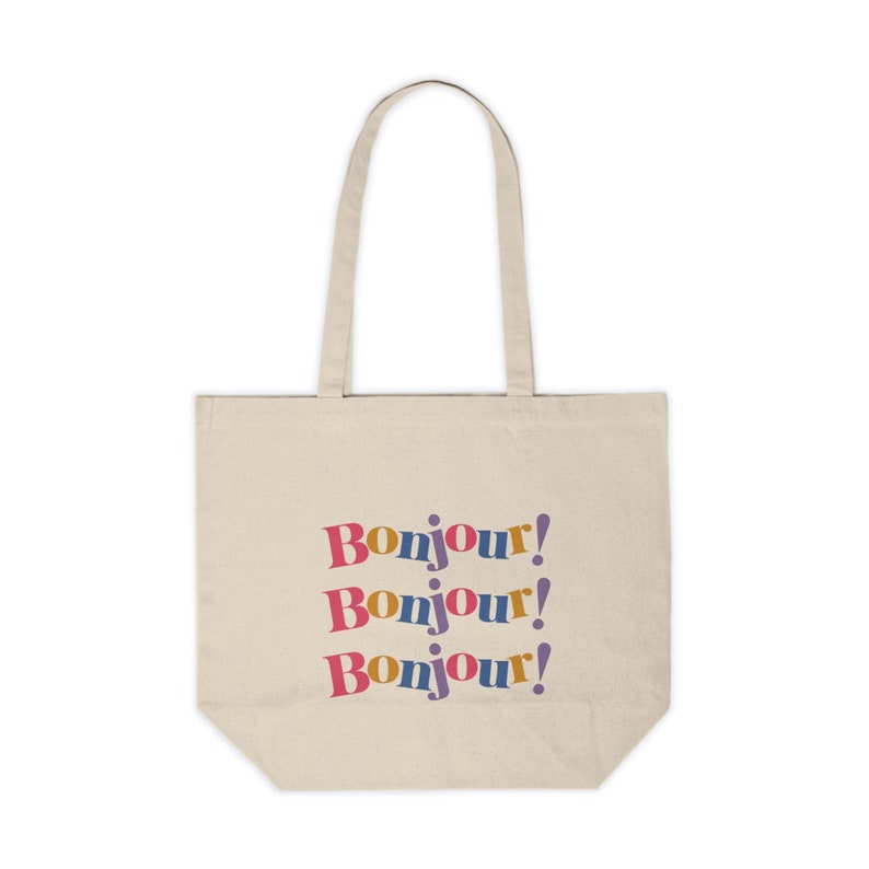 Bonjour French Tote Bag, France Canvas Bag, Parisian, French Inspired ...