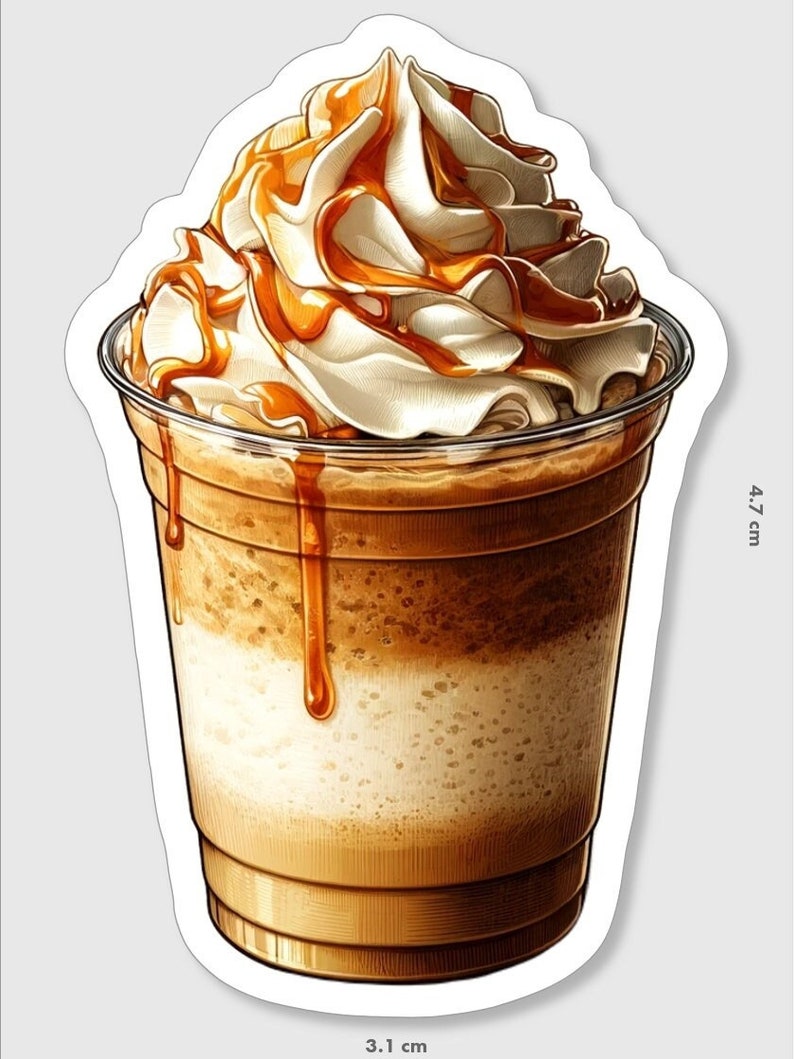 Caramel Frappucino Sticker - Beverages Collection (kindle, Laptop ...