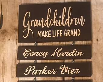 Grandchildren Name Sign - Etsy