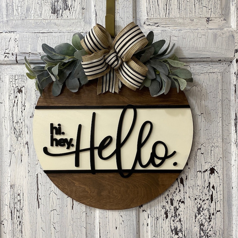 Hello Door Sign - Etsy