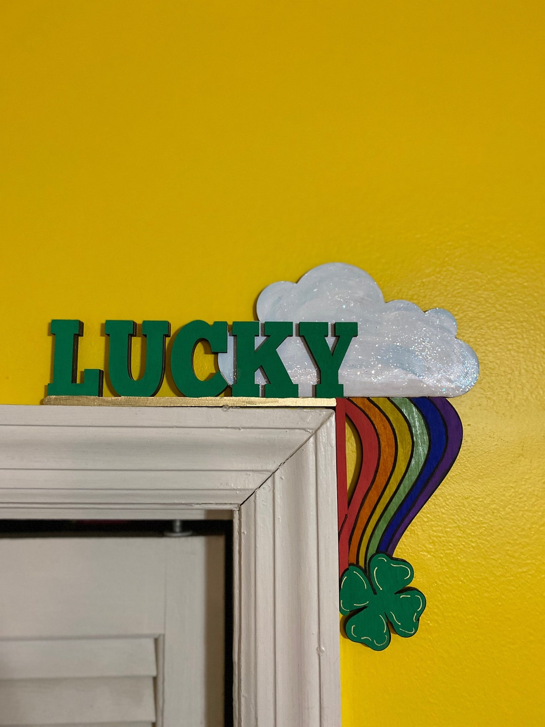 Lucky Rainbow Saint Patrick's Day Door Corner Accent, Celtic Knot ...