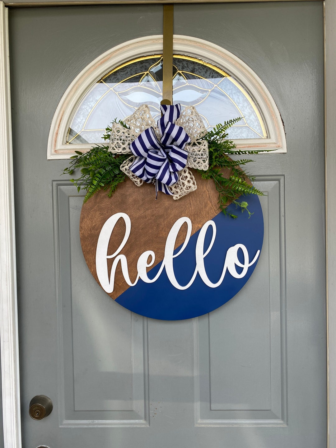 Hello Door Hanger, Minimalist Door Decor, Modern Door Hanger ...