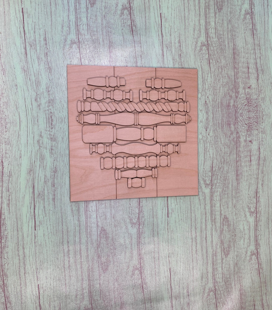 Spindle Heart Blank DIY Sign, Faux Spindle Valentine Sign, Faux Spindle ...