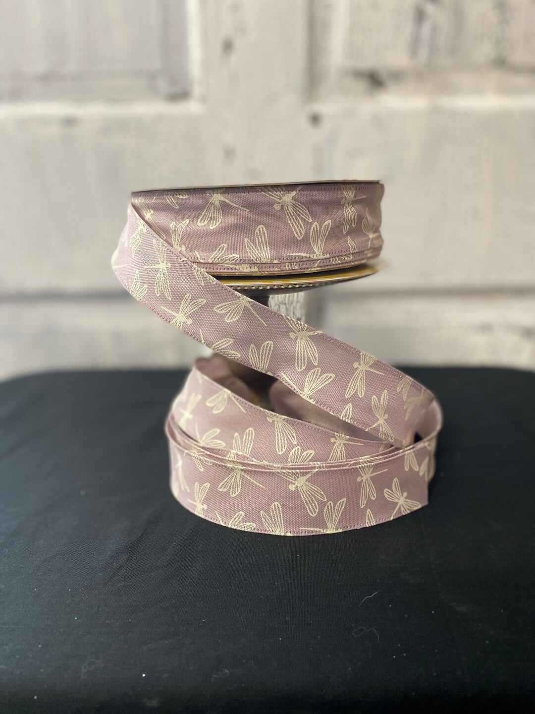 Lavender Dragonfly Design Ribbon, Light Purple and Cream Neutral, 1.5 ...