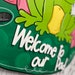 Welcome to Our Pad Frog on Lily Pad Door Hanger, Summer Porch Decor ...