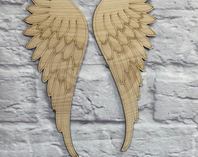 Angel Wing Shape, Angel Wing Cutout, Feathered Wing Shape, Wooden Wing ...