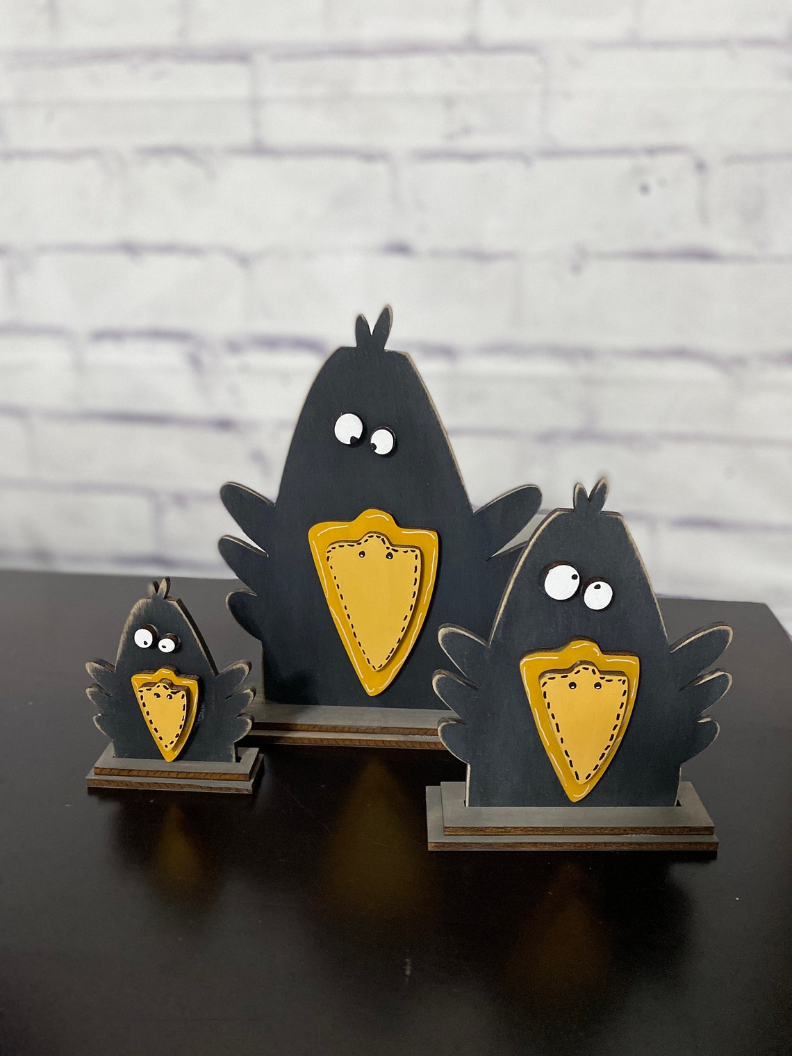 Crow Family Shelf Sitter, Old Crow Birthday, Whimsical Primitive ...