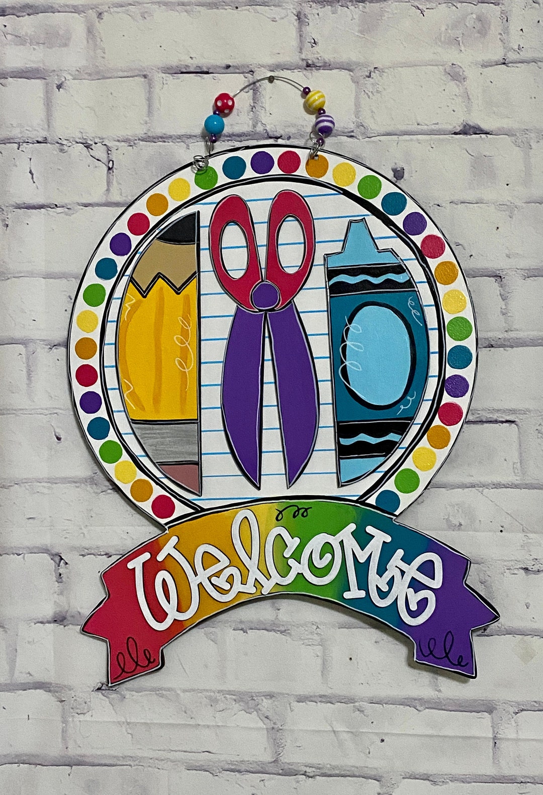 Teacher Door Hanger, Back to School Welcome Sign, Teacher Gift Door ...