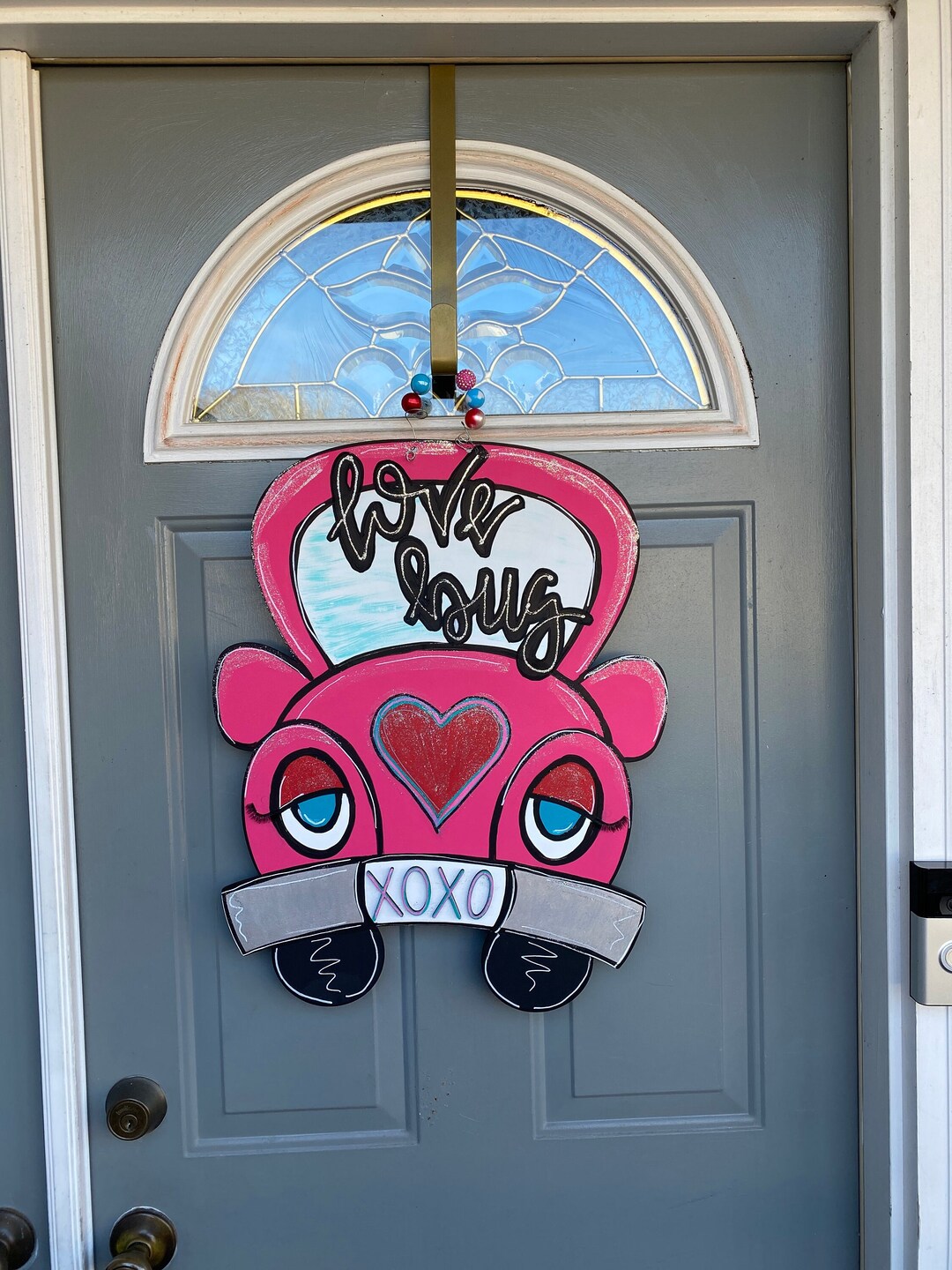 Valentines Day Door Hanger, Love Bug Wood Sign, Love Bug Door Decor ...