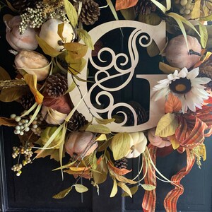 Large Monogram Wood Letters, Fancy Initial Sign, Painted Wood Cutout ...