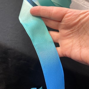 Blue Mint Green Ombre Ribbon, Multi Colored Wired Edge, 1.5" Ribbon ...