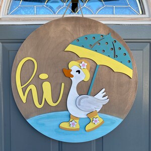 Spring Duck in Rain Boots Door Hanger, Wood Laser Cut Door Hanger ...