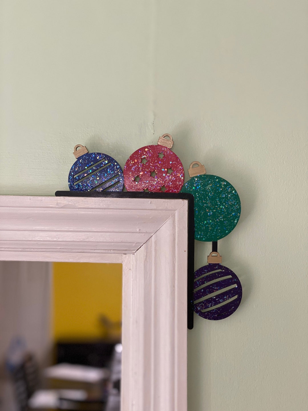 Christmas Door Topper, Christmas Ornaments Wooden Decor, Holiday Door ...