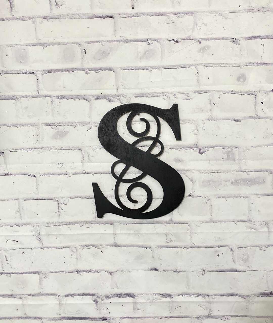 Large Monogram Wood Letters, Fancy Initial Sign, Painted Wood Cutout ...