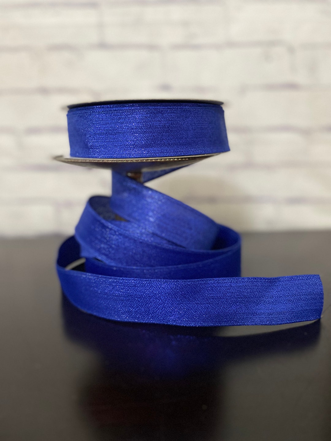 Royal Blue Sheer Sparkly Ribbon, Cobalt Blue Ribbin, 1.5" Wired Edge ...