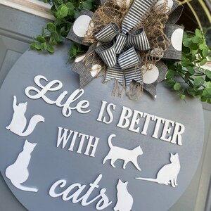 Cat Door Hanger, Cat Lover Door Decor, Personalized Cat Door Decor ...
