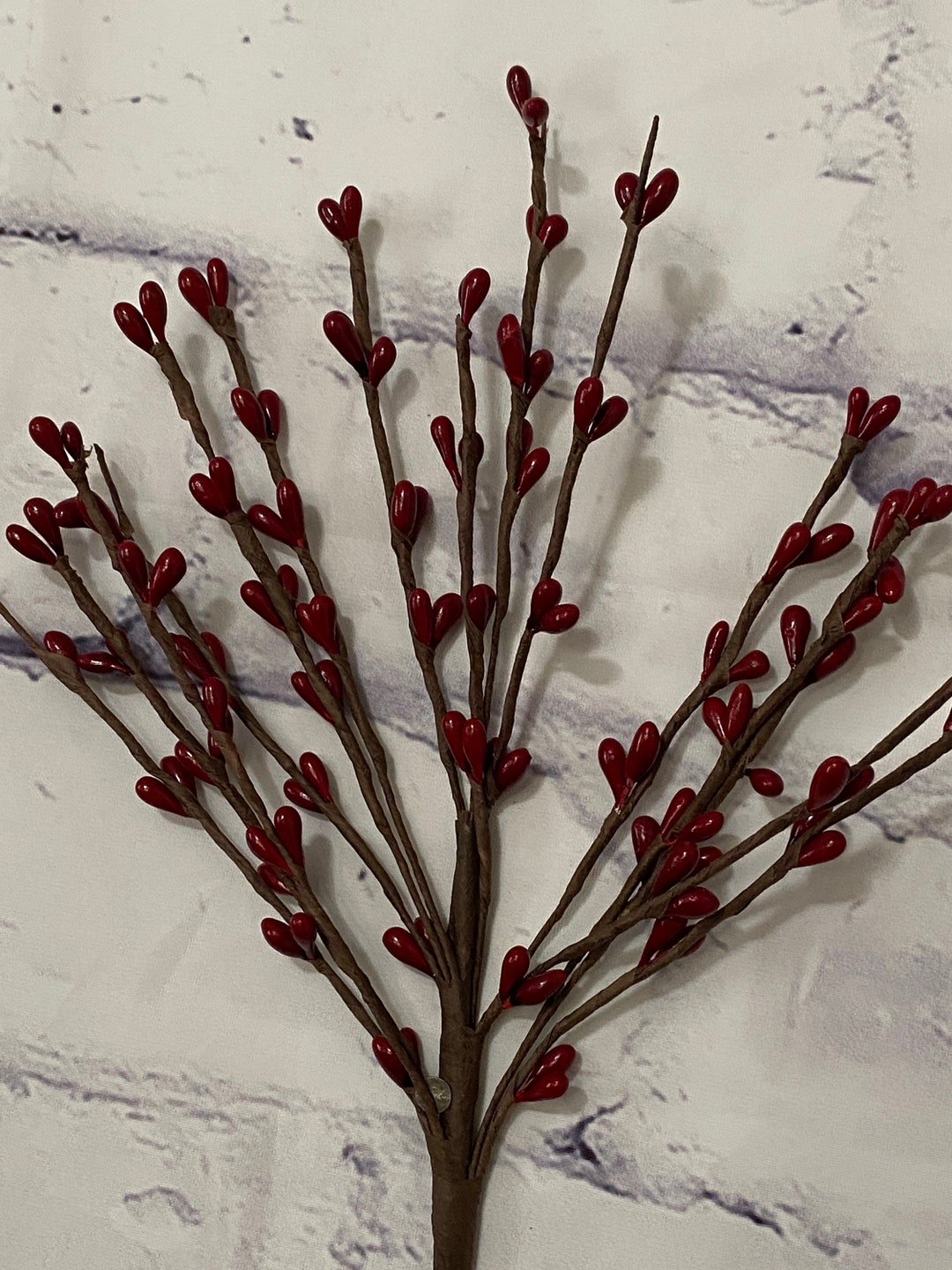 Pip Berry Branch Spray, Red Pip Berry Stem, 10.25 Floral Stem, Greenery ...