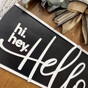 Hi Hey Hello Front Door Hanger Wreath, Wooden Housewarming Gift for New ...