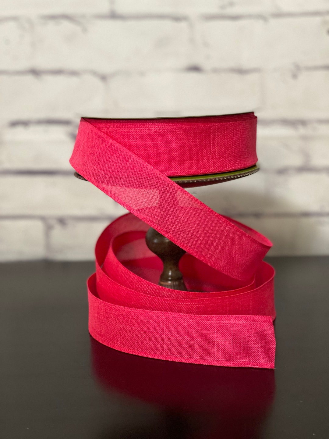 Neon Pink Ribbon, Bright Pink Ribbon, Wired Edge Ribbon / 1.5" Ribbon ...