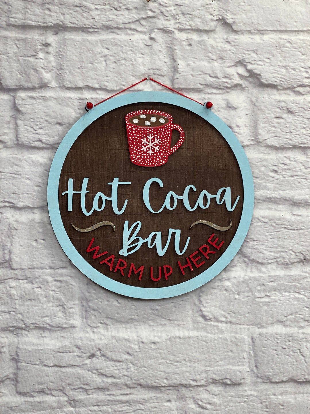 Hot Cocoa Bar Door Hanger, Hot Chocolate Sign, Laser Cut Door Hanger ...