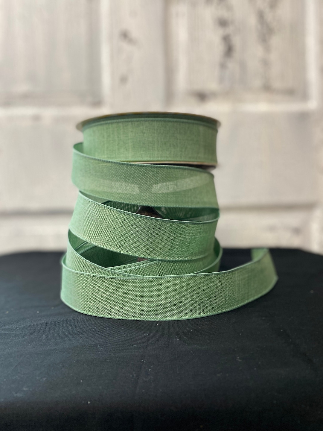 Sage Green Wired Edge Ribbon, 1.5 Ribbon by the Yardage, Muted Shade ...