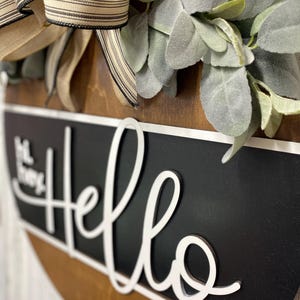 Hi Hey Hello Front Door Hanger Wreath, Wooden Housewarming Gift for New ...