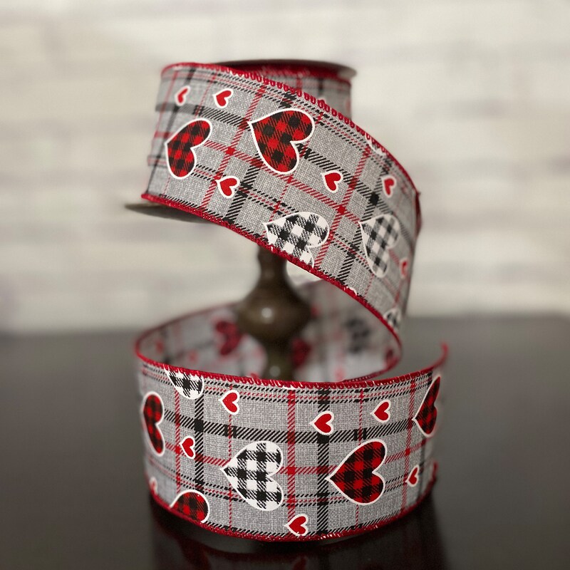 Gray Plaid Ribbon - Etsy