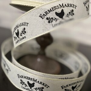 Farmers Market Theme Ribbon Rooster Locally Grown Ribbon - Etsy