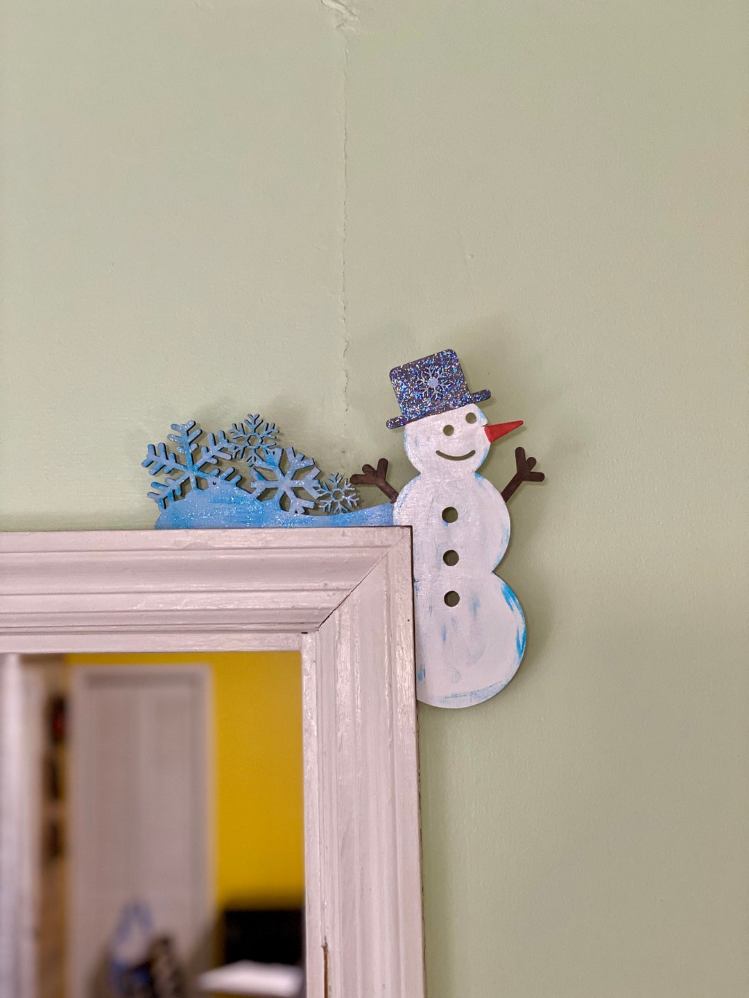 Christmas Door Topper, Snowman Wooden Decor, Snowman Winter Decoration ...
