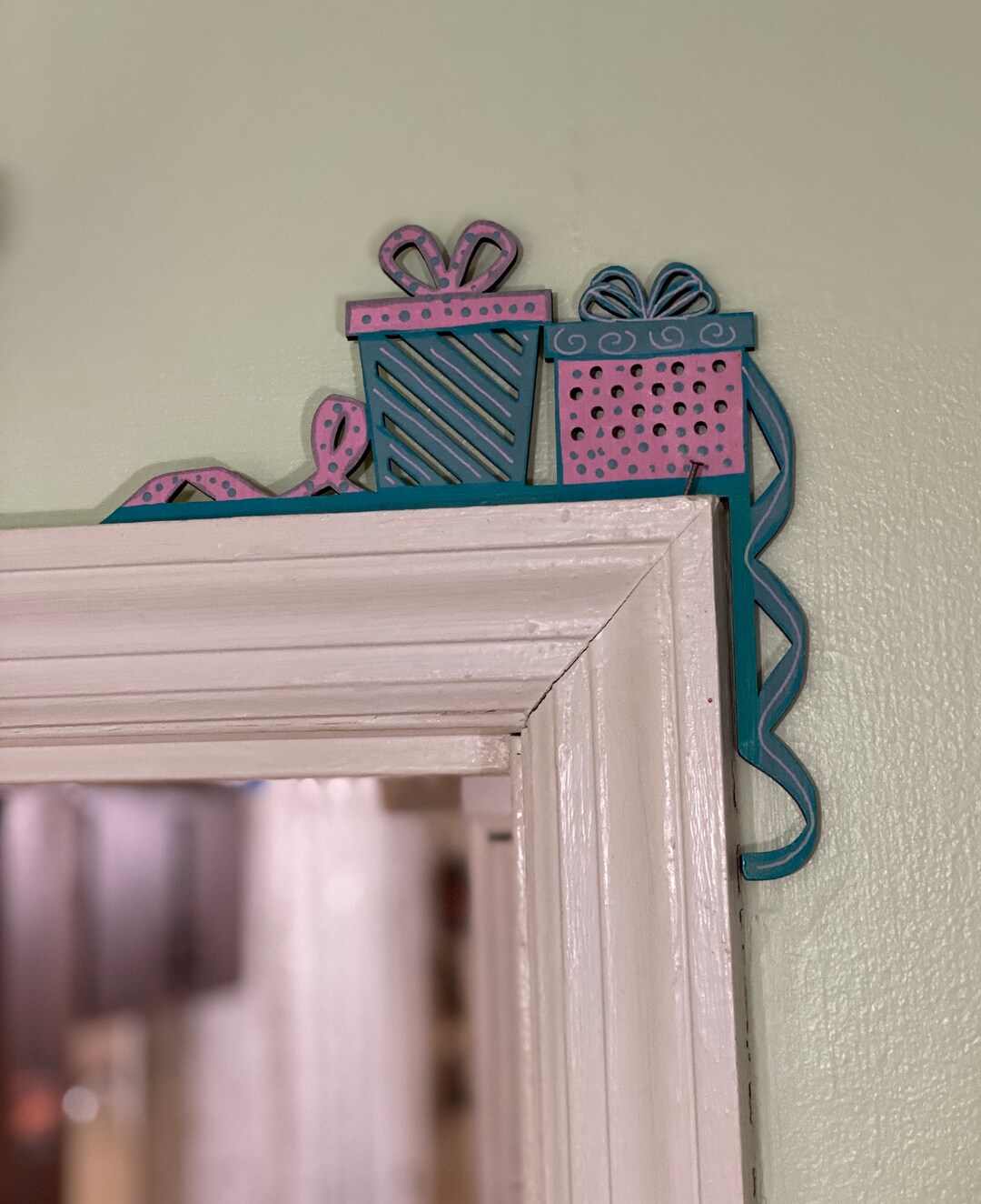 Christmas Door Topper Wooden Christmas Gift Stack Wooden - Etsy