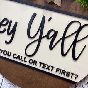 Hey Y’all, Farmhouse Door Hanger, Door Sign Front Door, Welcome Sign ...