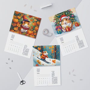 Hamster Wall Calendar 2025, Hamster Calendar, Hamster Gift, Hamster Art ...