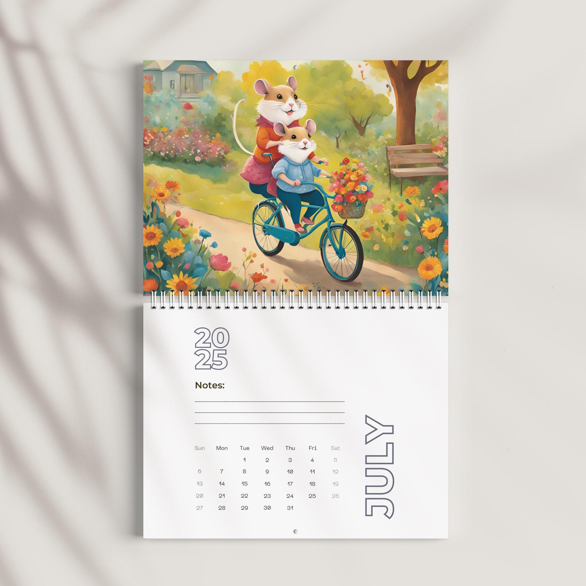 Hamster Wall Calendar 2025, Hamster Calendar, Hamster Gift, Hamster Art ...