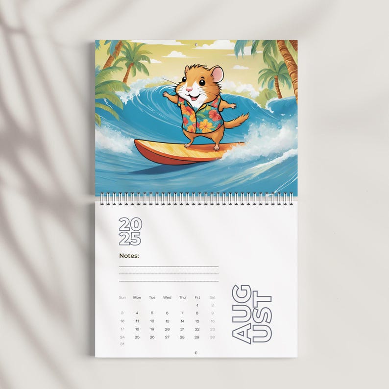 Hamster Wall Calendar 2025, Hamster Calendar, Hamster Gift, Hamster Art ...