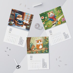 Hamster Wall Calendar 2025, Hamster Calendar, Hamster Gift, Hamster Art ...