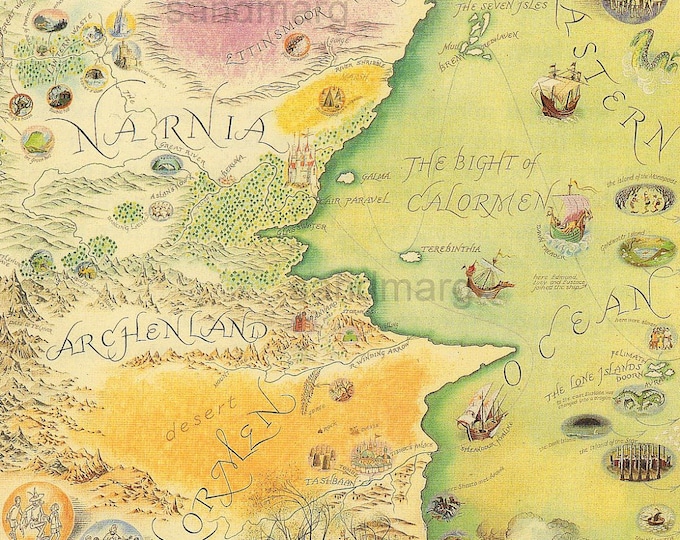 The Lion the Witch and the Wardrobe Map of Narnia and the Surrounding ...