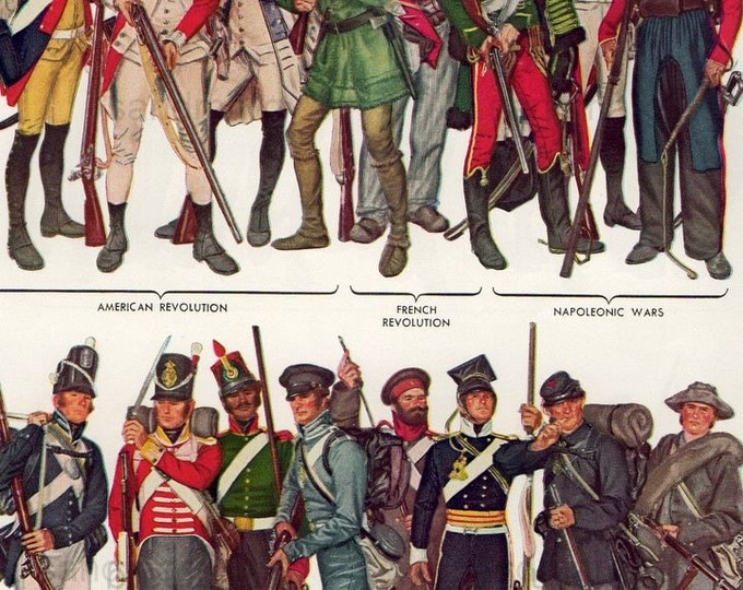 Vintage Uniforms American Revolution to Second World War Doubled Sided ...