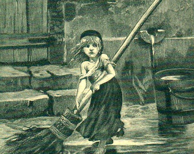 1862 Victorian Print of Cosette by Emile Bayard Victor Hugo Les ...