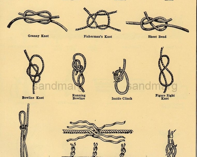 1904 Nautical Knots Hitches and Splices Chart - Etsy