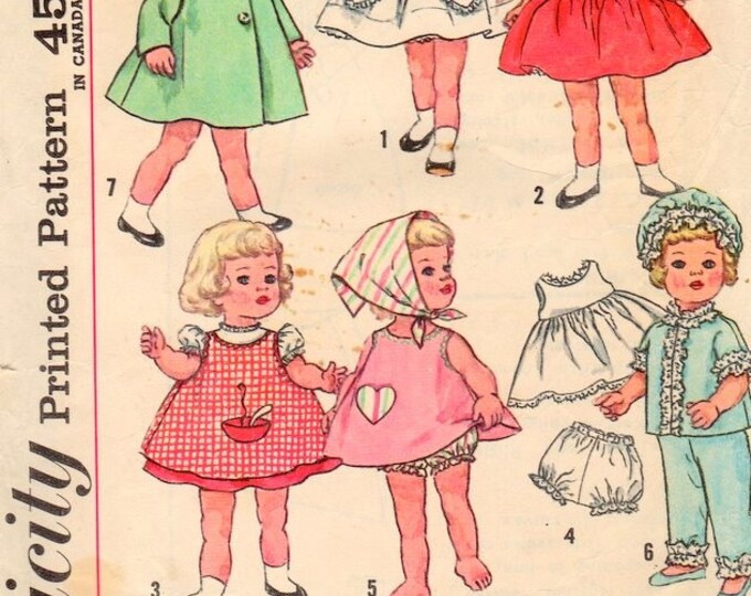 Vintage Simplicity 4652 Chatty Cathy Doll Clothes Sewing Pattern 20 1/2 ...