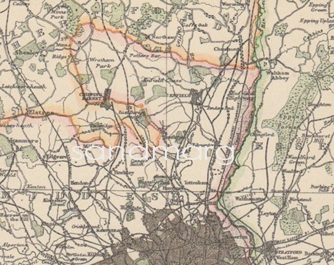 Map of London England 1896 Victorian Antique - Etsy
