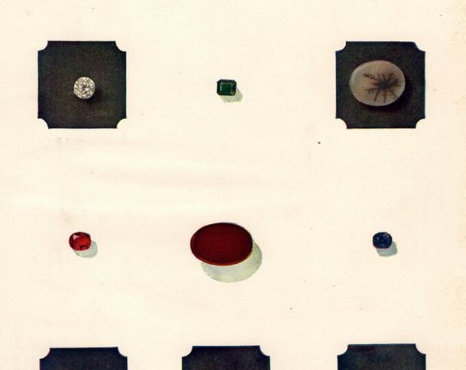 Original Antique Edwardian Chart Birthstones Gemstones 1902 - Etsy