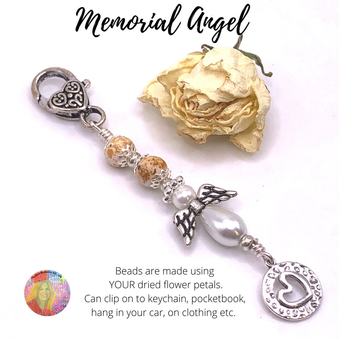 Angel Memorial Keepsake Made Using YOUR Flower Petals, Casket Funeral ...