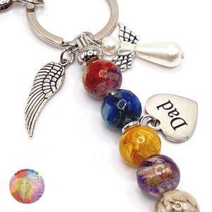 Dad Memorial Keychain, in Memory of Dad, Real Flower Petal Memorial, in ...